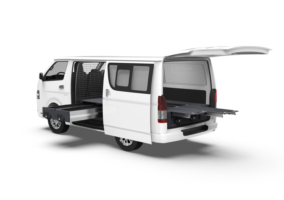 Toyota Hiace (2005-2019) Full Van 4WD Interiors Fixed Floor Side Drawe ...